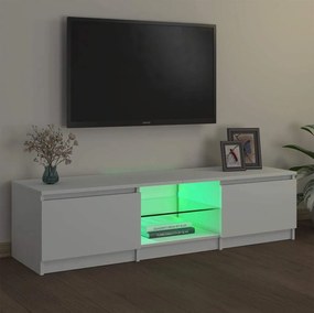 vidaXL TV skříňka s LED osvětlením 140 x 40 x 35,5 cm [804292] Barva: bílá s vysokým leskem