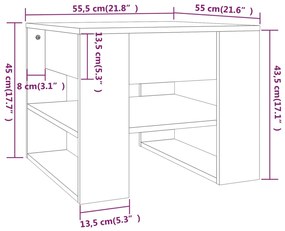 Konferenční stolek lesklý bílý 55,5x55x45 cm kompozitní dřevo - Default Title