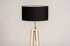 Stojací designová lampa Paola Black Maison and Natur Wood
