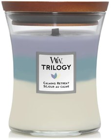 WoodWick – Trilogy svíčka Calming Retreat (Uklidňující a relaxační) Velikost: střední 275 g