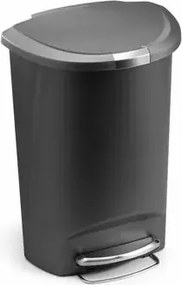 Simplehuman Pedálový odpadkový koš  – 50 l / půlkulatý / šedý plast