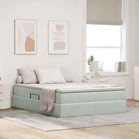 Postel s úložným prostorem a matrací Světle šedá 140 x 190 cm 3370299