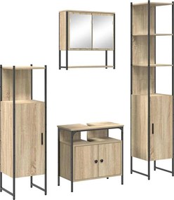 Sada koupelnového nábytku 4 ks Sonoma dub 33 x 33 x 185,5 cm 3399398