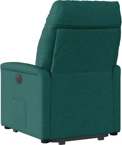 Zvedací polohovací křeslo tmavě zelené textil 3303038