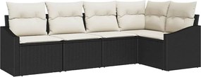 Set pohovek 5 ks Černá polyratan 3346717