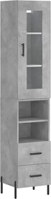 Skříň highboard betonově šedá 34,5x34x180 cm kompozitní dřevo 3199309
