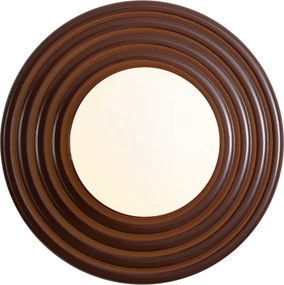 Retro nástěnné svítidlo hnědé s opálovým kulatým 20cm IP44 - Lila