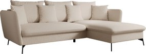 Rohová rozkládací sedací souprava do L VITO, 258 cm, s úložným prostorem Roh pohovky: Levý roh, Barva látky: Bílo-šedá (Solid 80)