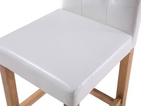 Sada 2 barových židlí z umělé kůže krémové MADISON Beliani