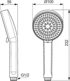 Ideal Standard Idealrain ALU+ - Sprchová hlavice | 2 proudy | chrom