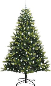 Umělý skládací vánoční stromeček 300 LED Zelená 240 cm PVC a PE 3396012