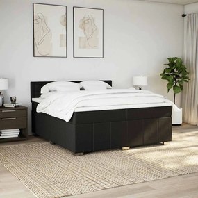 Box spring postel s matrací černá 200x200 cm textil 3287191