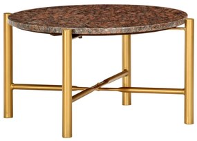 Konferenční stolek hnědý 60x60x35 cm pravý kámen mramorový vzor,  286451 HangarStore.cz
