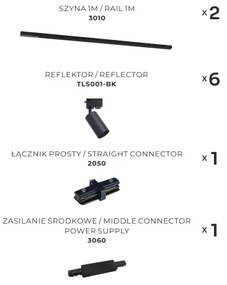 Zuma Line 3021 - Bodové svítidlo v lištovém systému TUBE 6xGU10/35W/230V černá