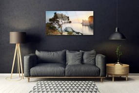 akrylový obraz Jezero Strom Krajina 100x50 cm