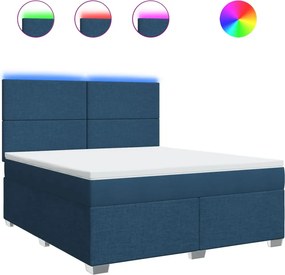 Box spring postel s matrací modrá 180x200 cm textil 3292866