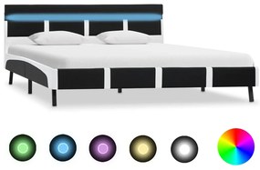 Rám postele s LED světlem černý umělá kůže 120 x 200 cm 280303