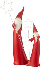 Sada 2 kusů Santa s vánoční LED hvězdou – 14*9*51/ 10*6*37 cm