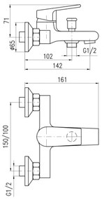 RAV Slezák CO154.5CMATZ - Vanová baterie COLORADO černá/zlatá