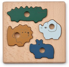 Liewood Dřevěné vkládací puzzle Suki Garden green multi