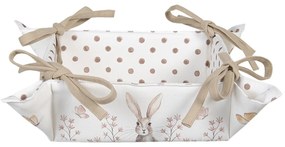 Bavlněný košík na pečivo s velikonočním motivem Rustic Easter Bunny - 35*35*8 cm