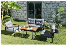 Šedý zahradní lounge set pro 4 Tivoli – Floriane Garden