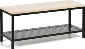 Šatní lavice s plechovým botníkem, 1000x360x439 mm, bříza