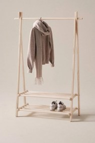 Stojan na oblečení z borovicového dřeva ve světle přírodní barvě 100x150x41 cm Cole – Jotex