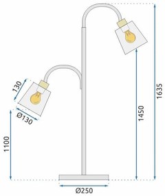 Toolight Stojací lampa APP924-2F