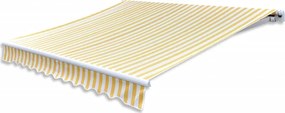 vidaXL Skládací markýza na dálkové ovládání 400 cm [275553] Barva: Žluto-bílá