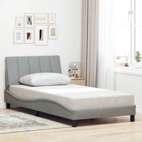 Rám postele bez matrace Hanko světle šedá 100 x 200 cm textil 3310370