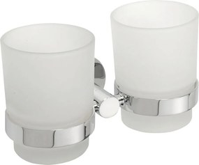 Sapho Sapho, X-ROUND dvojitý držák sklenic, mléčné sklo, chrom, XR902
