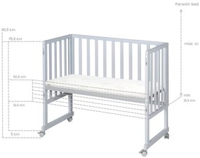 Šedá postýlka 90x45 cm – Roba