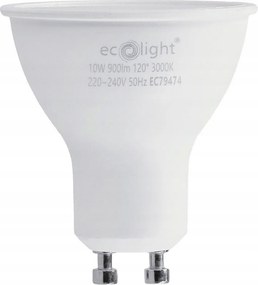 ECOLIGHT LED žárovka GU10 - 10W - 900lm - teplá bílá