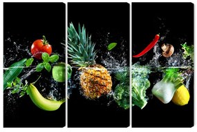 Vícedílný obraz Čerstvá Zelenina Ve Vodě Nedostatek Nedostatek Plátno Canvas 180x120