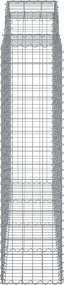 Klenuté gabionové koše 3 ks 200x50x160/180cm pozinkované železo 3146384