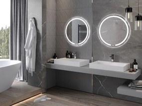 Mexen Rose kulaté podsvícené koupelnové zrcadlo, 70 cm, LED 6000K, proti mlze - 9810-070-070-611-00