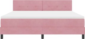 Postel s boxspringem s čelo Růžová 180 x 200 cm samet 3339193