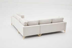 Hanah Home Rohová pohovka BERLIN krémová se zlatou 258 cm