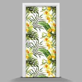 Wallmuralia Nálepka fototapeta na dveře Žluté orchideje 75x205