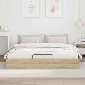 Ottoman postel Sonoma dub 203 x 180 x 25 cm Dřevěný materiál 3409207