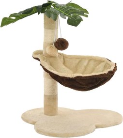 Škrabadlo pro kočky se sisalovými sloupky 50 cm béžovo-hnědé 170595