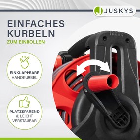 Juskys Přenosný hadicový naviják Basic s hadicí 30 m Barva: modrá / šedá