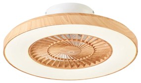 Stropní ventilátor s efektem dřeva a hvězdným efektem 60 cm vč. stmívatelné LED s dálkovým ovládáním - Climo
