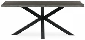 Jídelní stůl 180x90 šedý dub kovová noha ve tvaru hvězdy černý lak HT-F4618 GREY