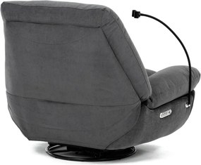 Polohovací křeslo TV-7081 GREY2, elektrické zabudované ovládání, látka, šedá (118 x 112) cm
