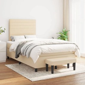Box spring postel s matrací krémová 120x190 cm textil 3270367