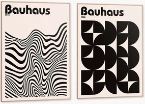Sada zarámovaných digitálních tisků Bauhaus Shapes, 2 díly