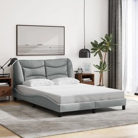 Rám postele bez matrace Hvar světle šedý 140 x 190 cm textil 3207765