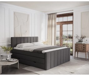 Šedá boxspring postel s úložným prostorem 180x200 cm Ruby – Maison de Rêve